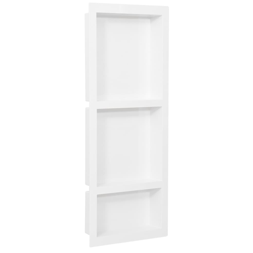 Nicho de ducha con 3 compartimentos blanco brillante 41x99x9 cm vidaXL ...