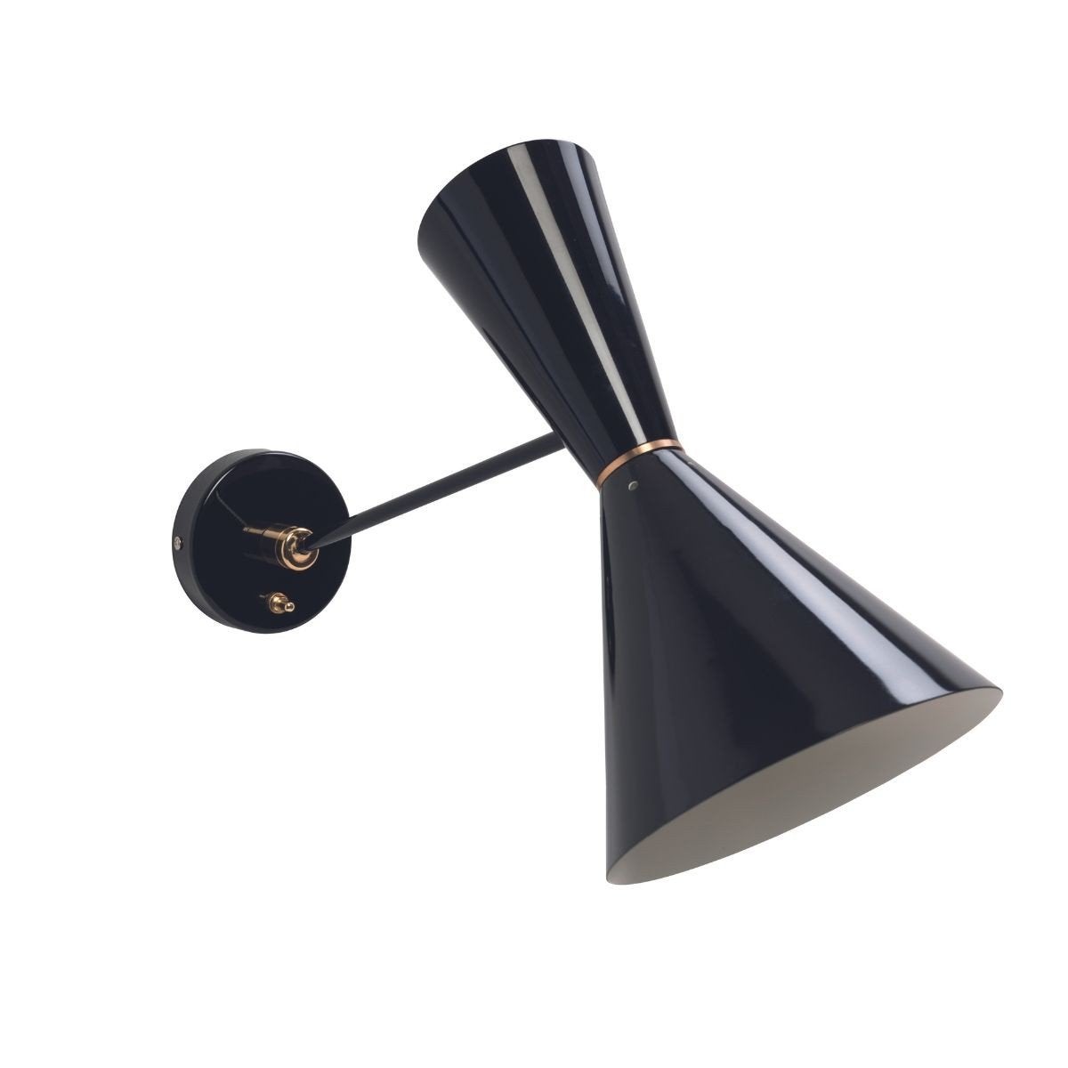 Applique conique en métal noir H 17 cm - FRANCOIS | Leroy Merlin
