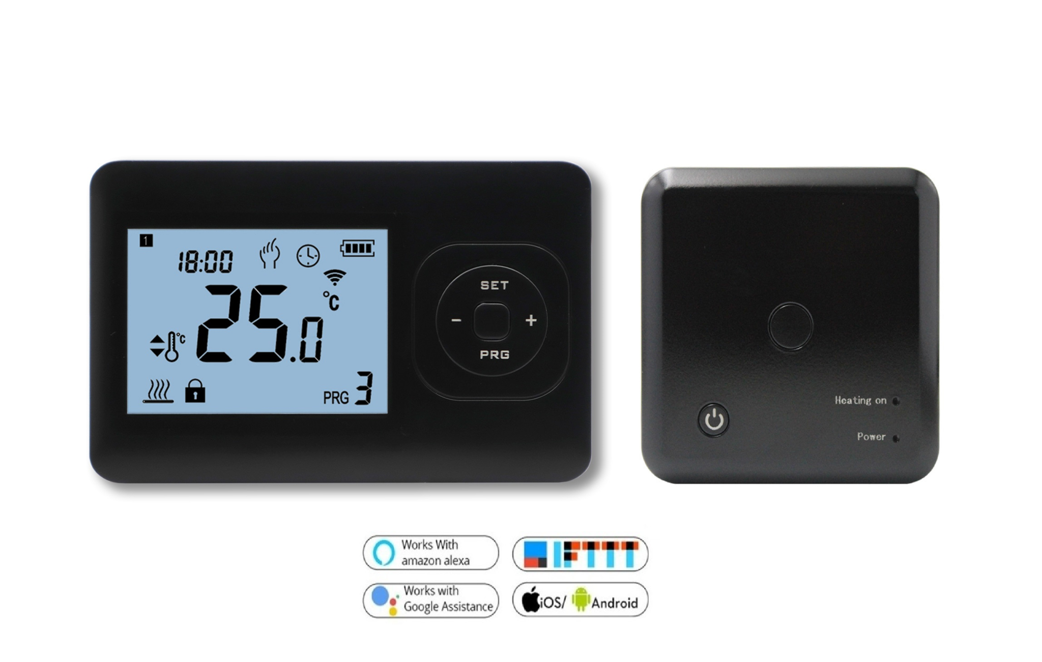 Thermostat programmable sans fil QH Wifi 1 zone Noir | Leroy Merlin