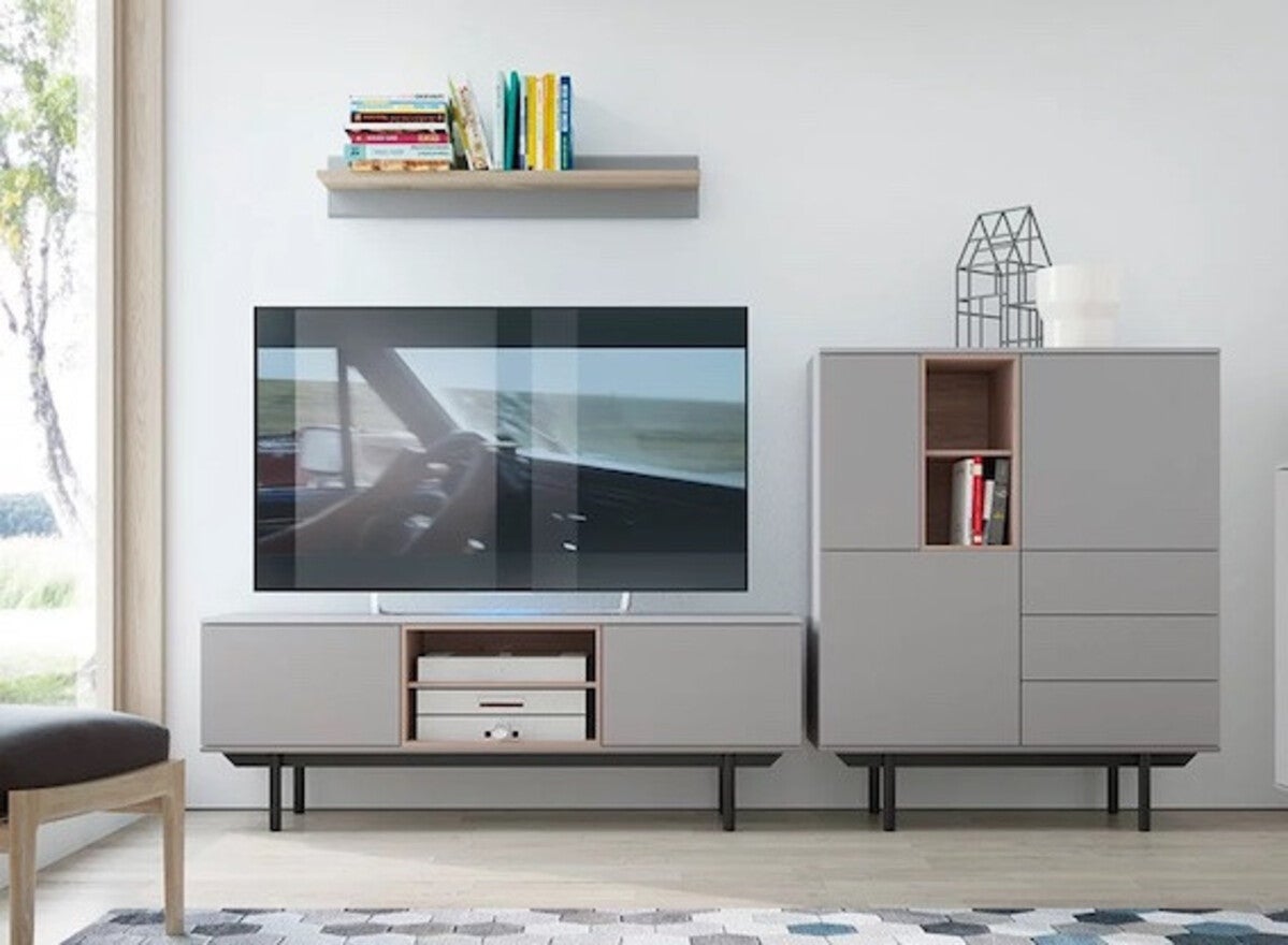 Meuble TV INOX gris 150 cm | Leroy Merlin