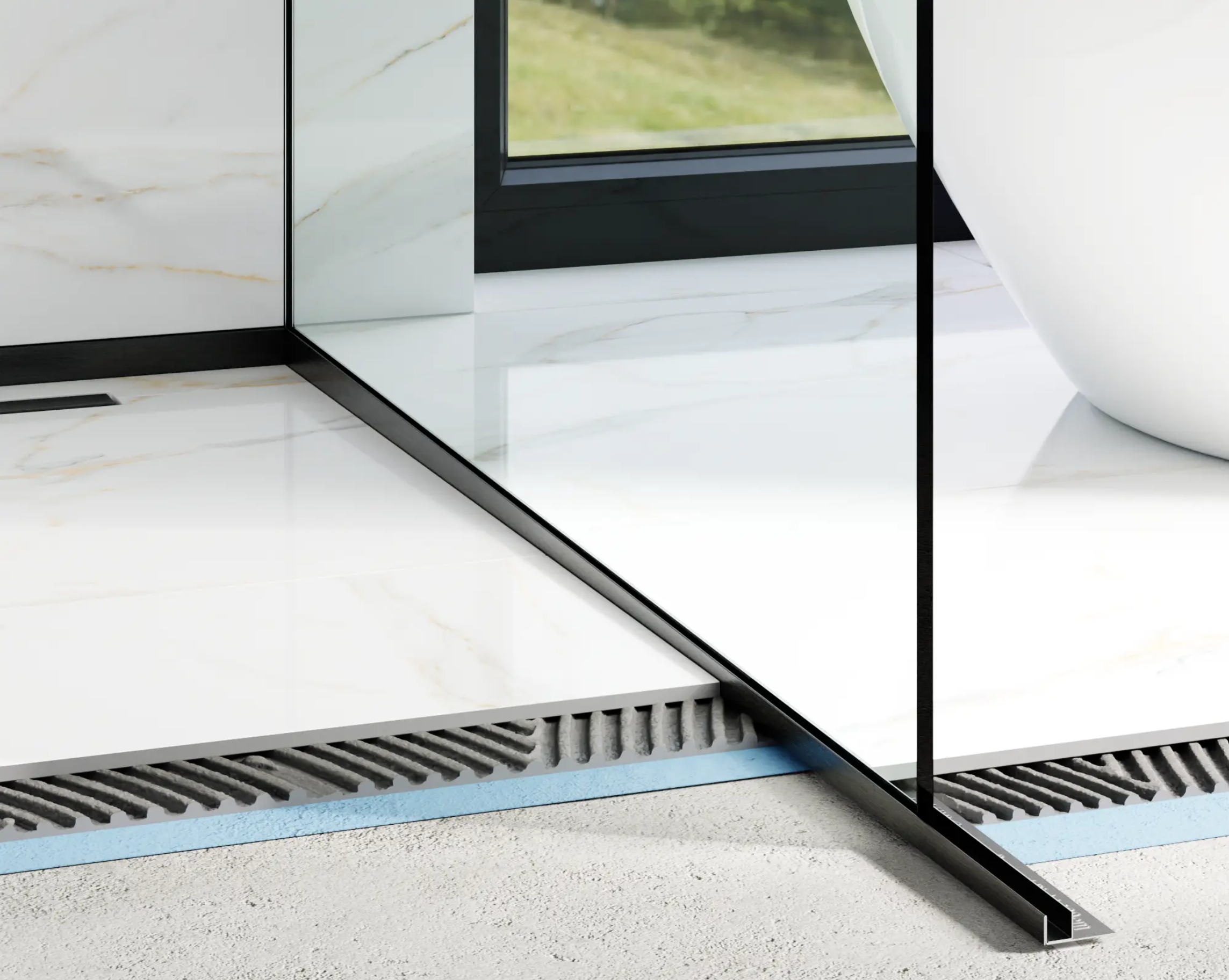 Profilo LPSP laterale destro inclinato per vetro doccia 8-10mm a ...