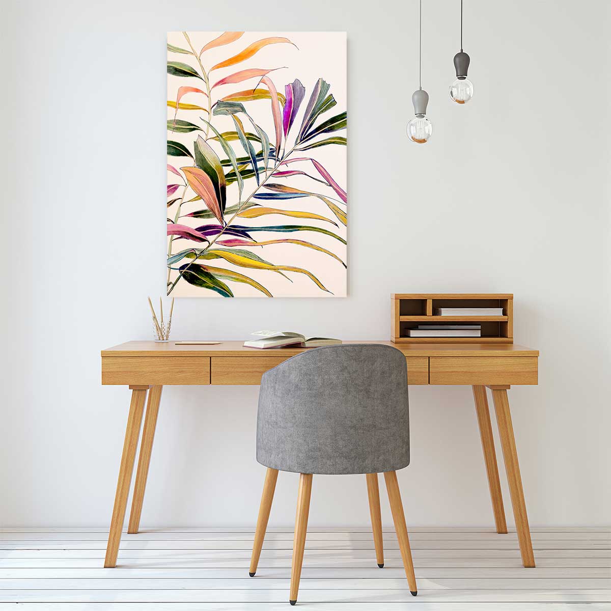 Tableau peinture fleurs palm color - 40x60cm | Leroy Merlin