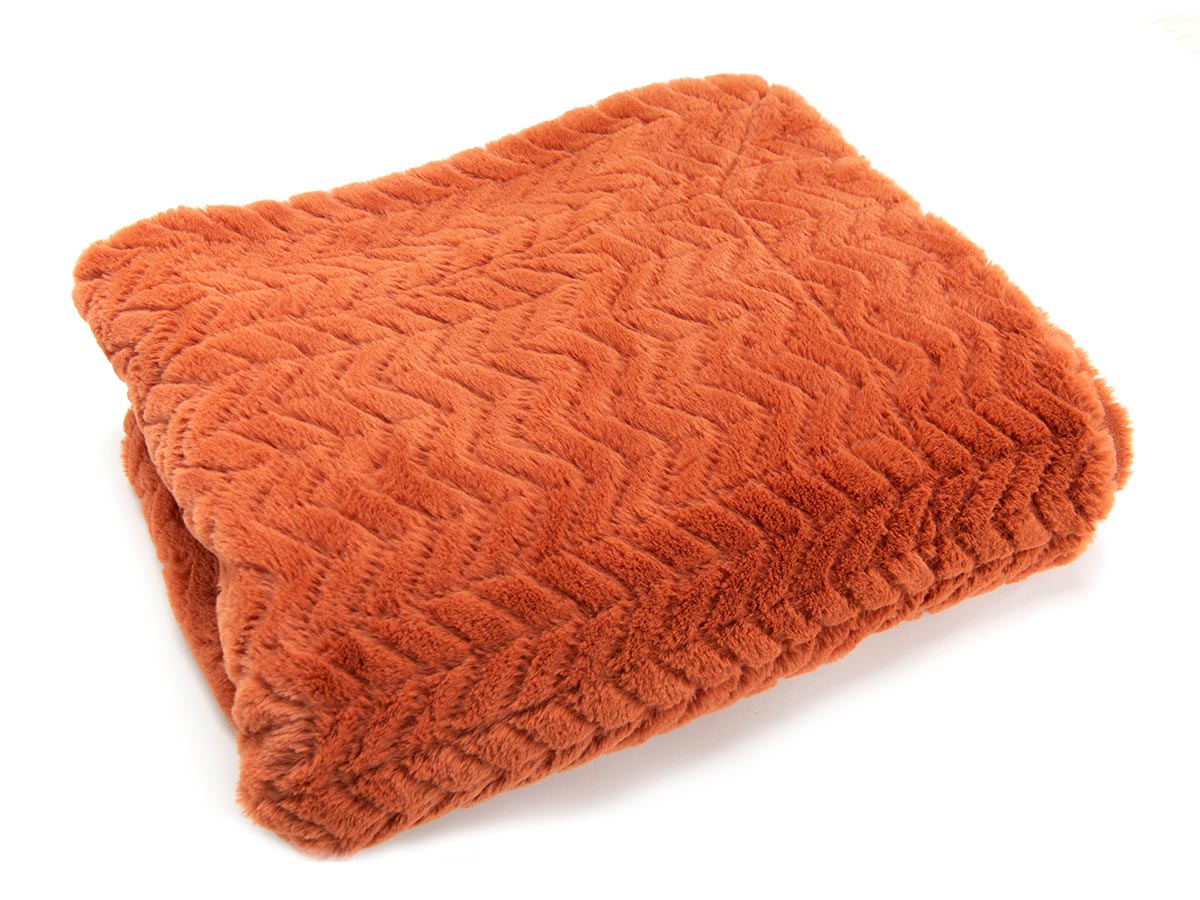 Plaid Chevron 130 x 170 cm Terracota - Amadeus | Leroy Merlin