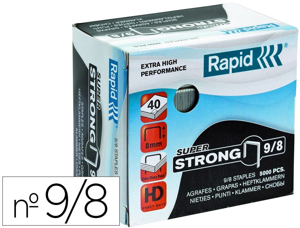 Grapas rapid super strong galvanizadas nº9/8 caja de 5000 unidades ...