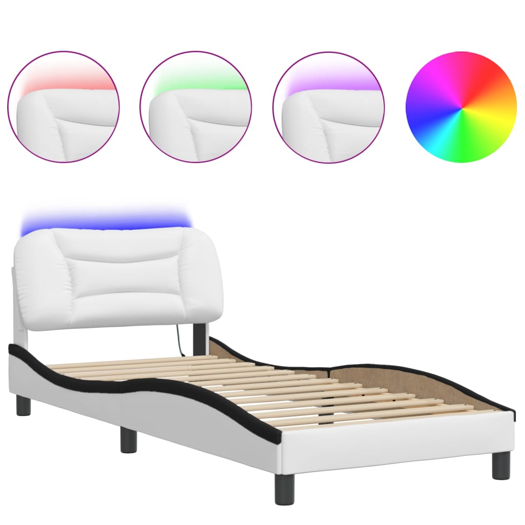 Cama para adulto | Cama individual | Estructura cama con LED cuero ...