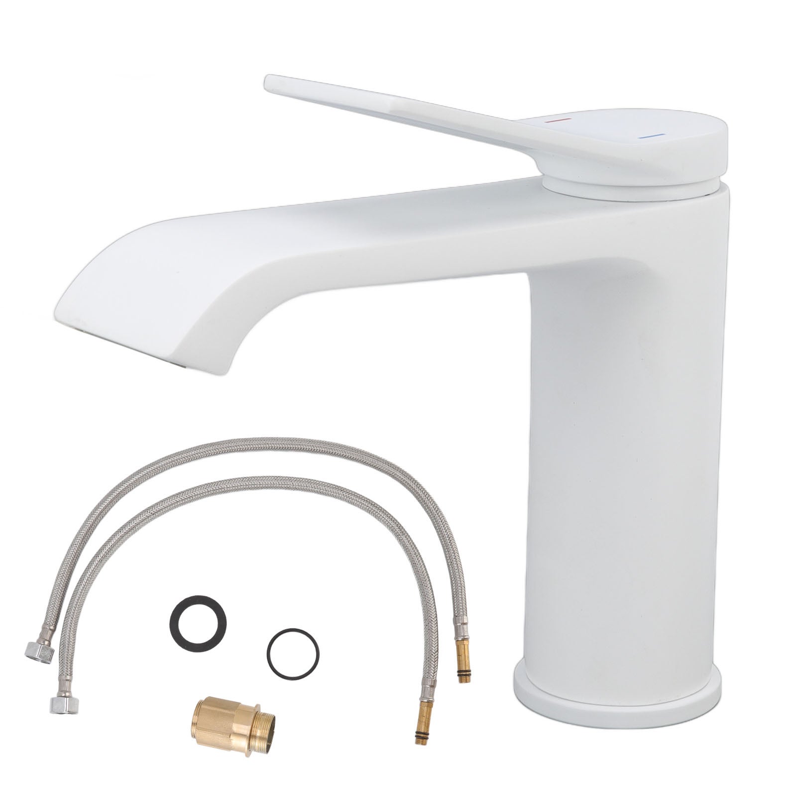 Sink Faucet Thread Hot Cold Water Tap White Leaking Resistant Corrosion ...