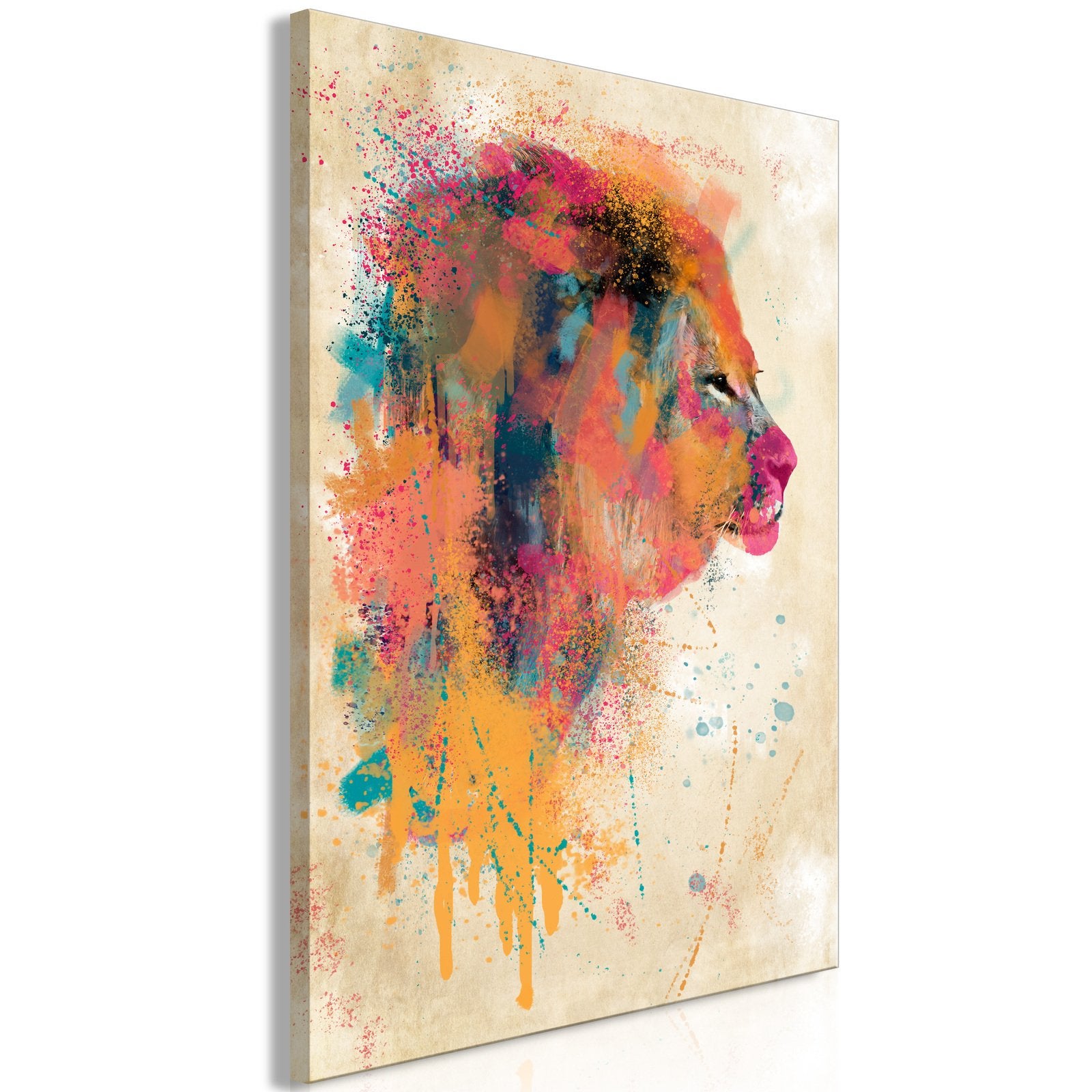 Tableau Aquarelle Lion Vertical | Leroy Merlin