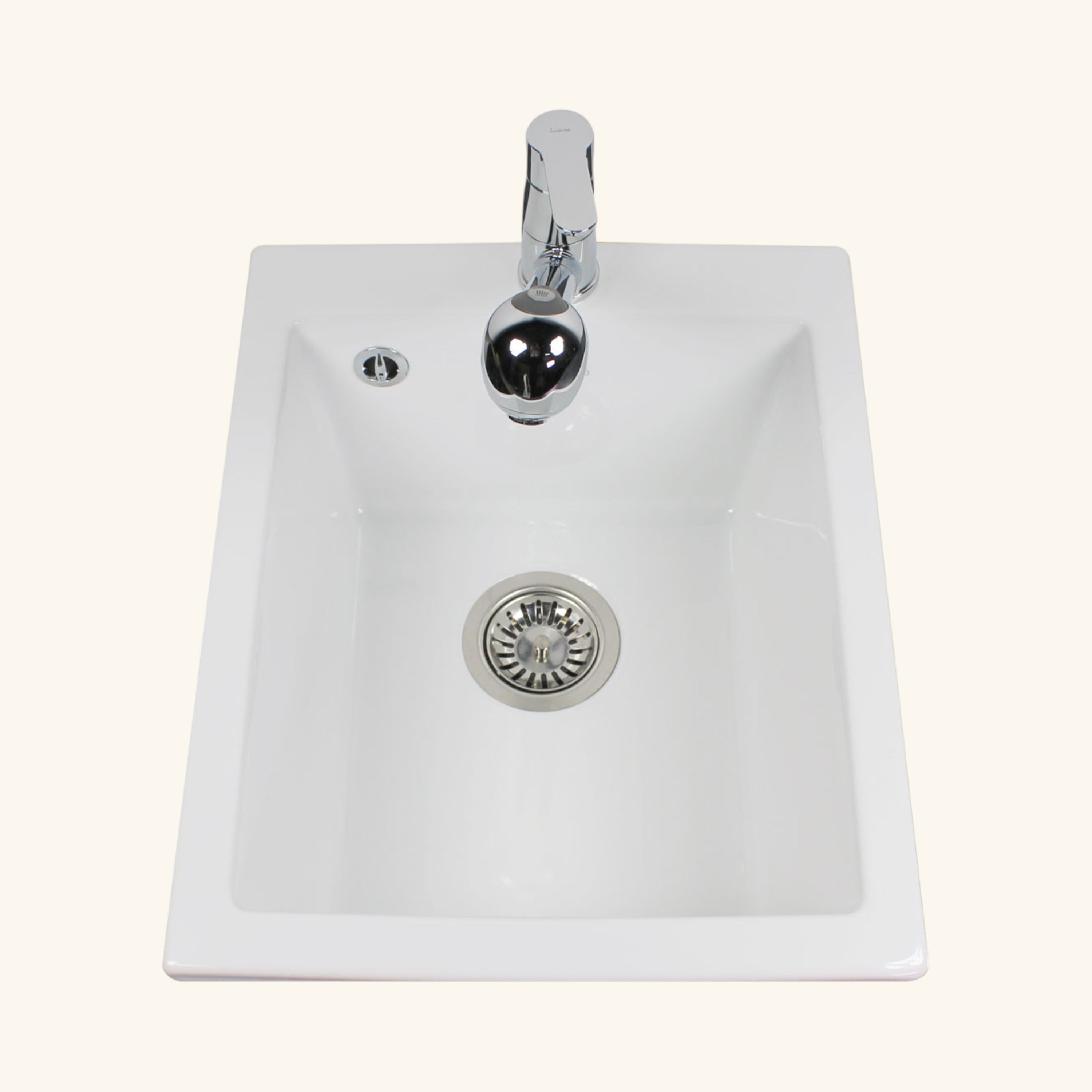 Évier céramique blanc FELIX 1 bac 410x505 mm | Leroy Merlin