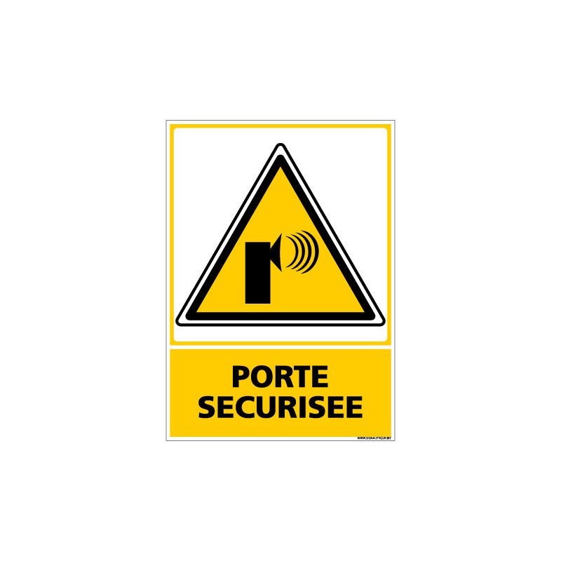 Panneau PORTE SECURISEE (C0661) 300 x 420 mm Matière PVC | Leroy Merlin
