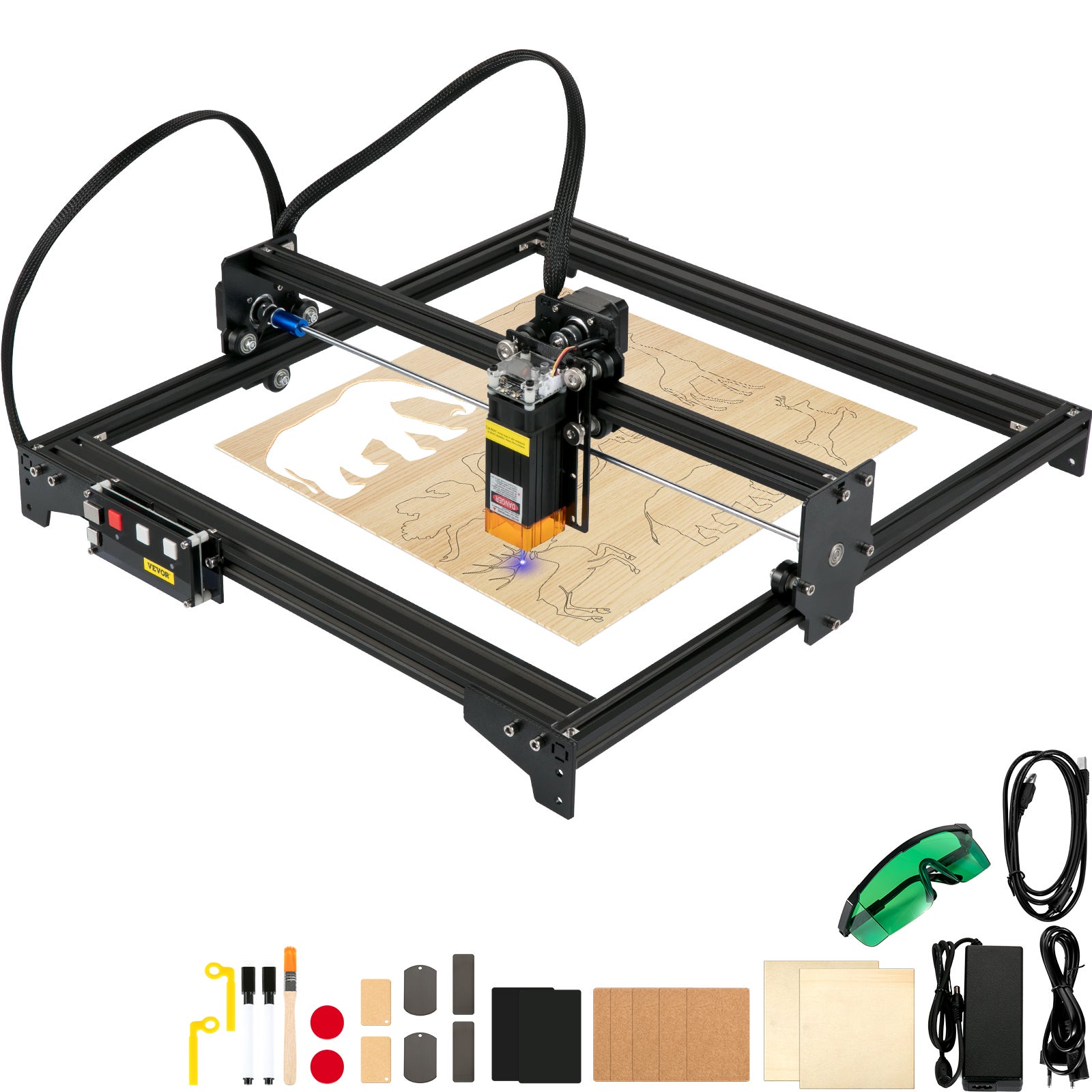 Machine a Graver Laser VEVOR Mini Graveur Laser CNC 5,5 W 410 x 400 mm ...