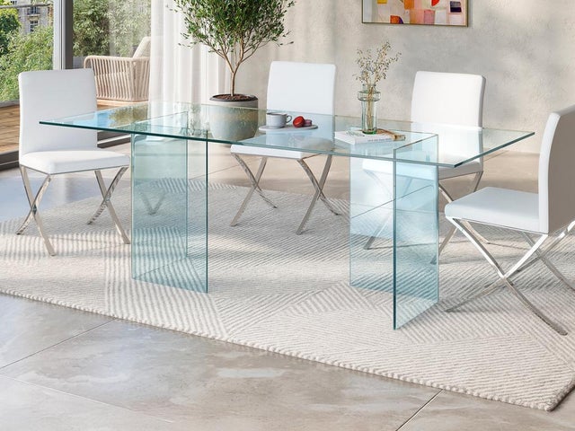 Table à manger en verre trempé au meilleur prix | Leroy Merlin