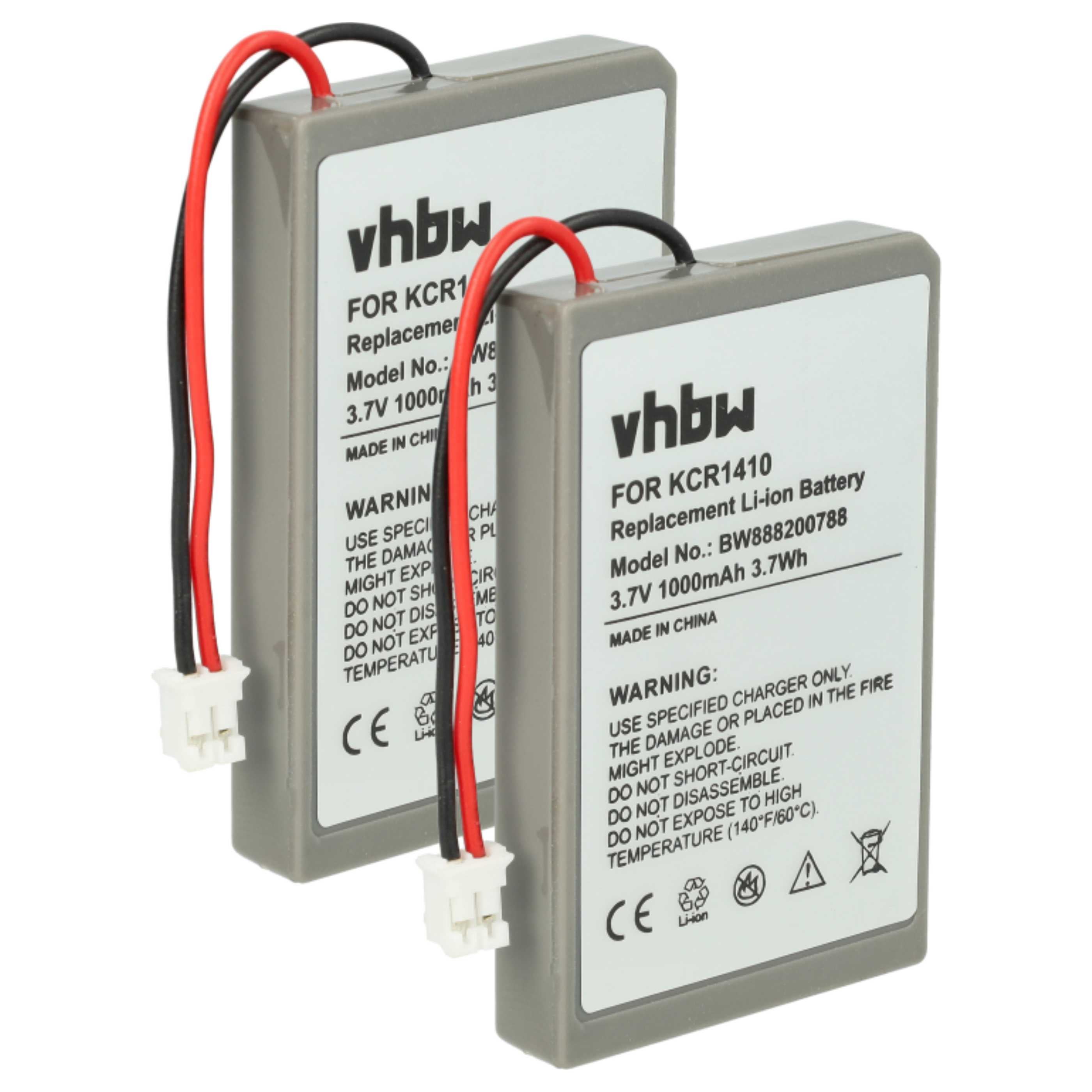 Vhbw 2x Batteries compatible avec Sony Wireless Controller, Dualshock 4 Controller V1 CUH-ZCT1 ...