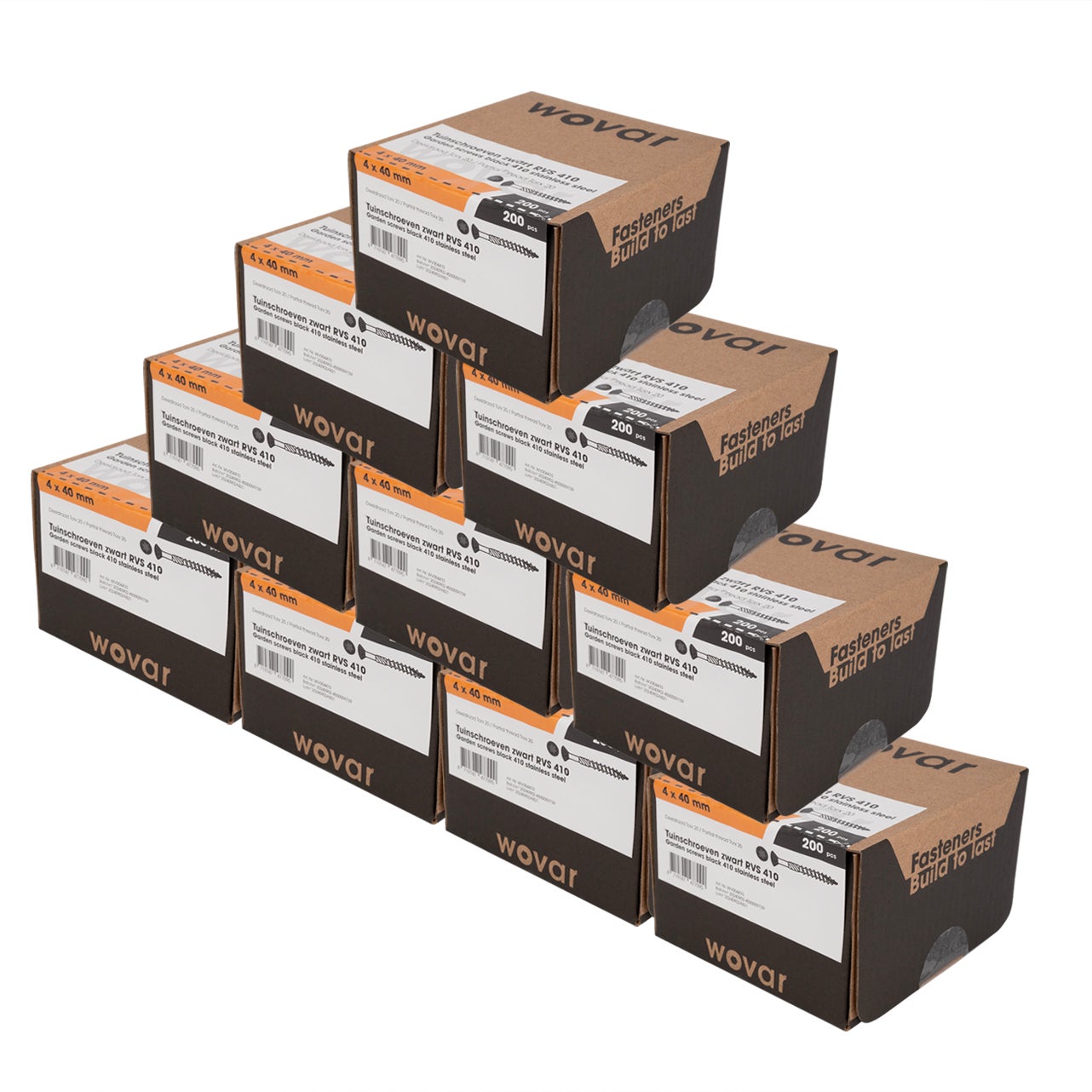 Wovar Vis de bardage en bois Acier inoxydable 410 4 x 40 mm Torx 15 ...
