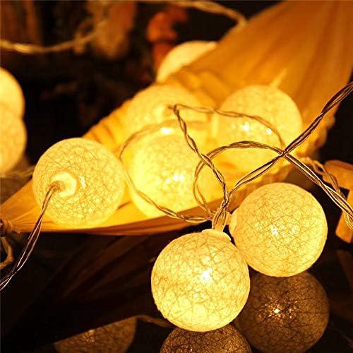 Guirnalda luces hadas con bolas algodón y baterías Guirnalda luces LED ...