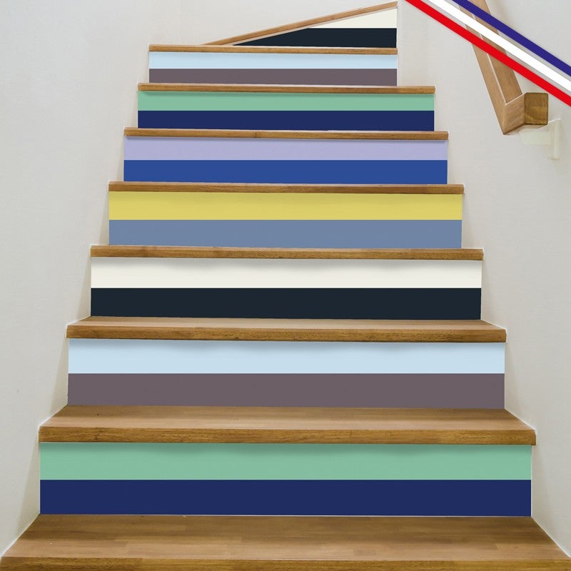 Contremarches adhésives PVC pour escalier - multicouleur - Lot de 5 ...