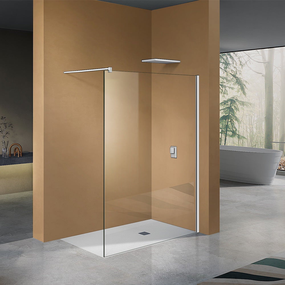 GRAND VERRE Paroi de douche à l'Italienne avec profilé et barre de ...