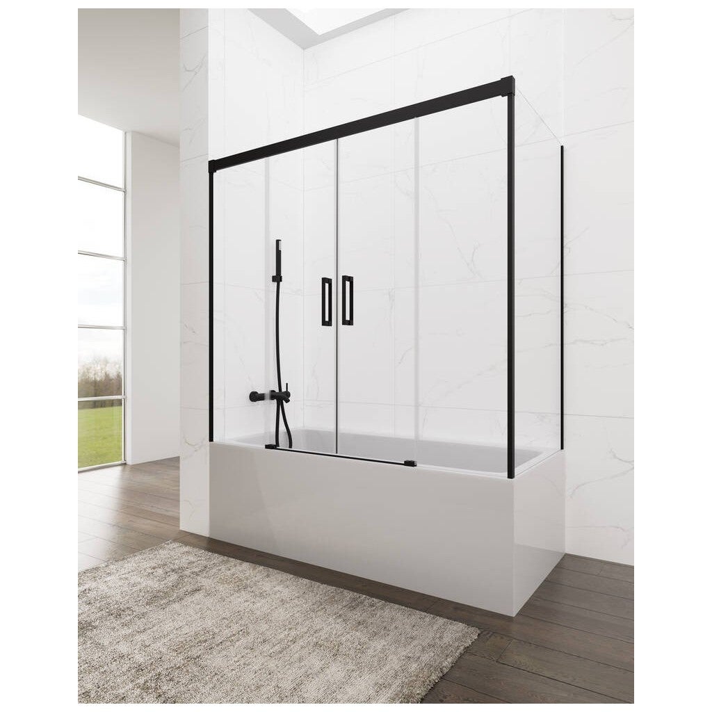 Mamp Basic Bañera Lat70+Frontal 2P2F Transparente Negro 170 | Leroy Merlin