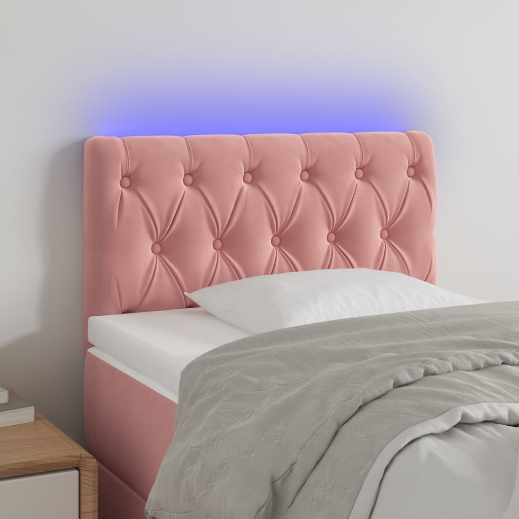 Tête de lit à LED Rose 80x7x78/88 cm Velours - COMFORTXL | Leroy Merlin