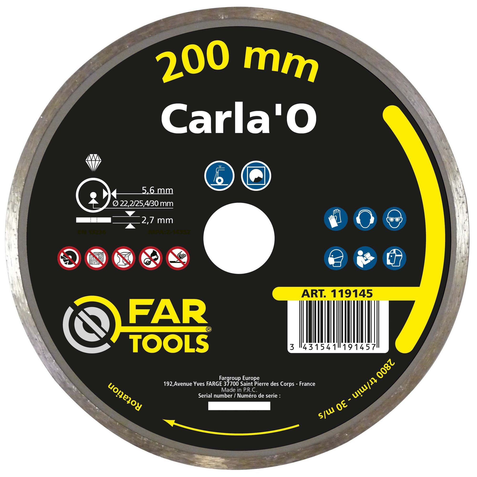 Disque diamant Carla'O 200mmx22,2mm - FARTOOLS - 119145 | Leroy Merlin