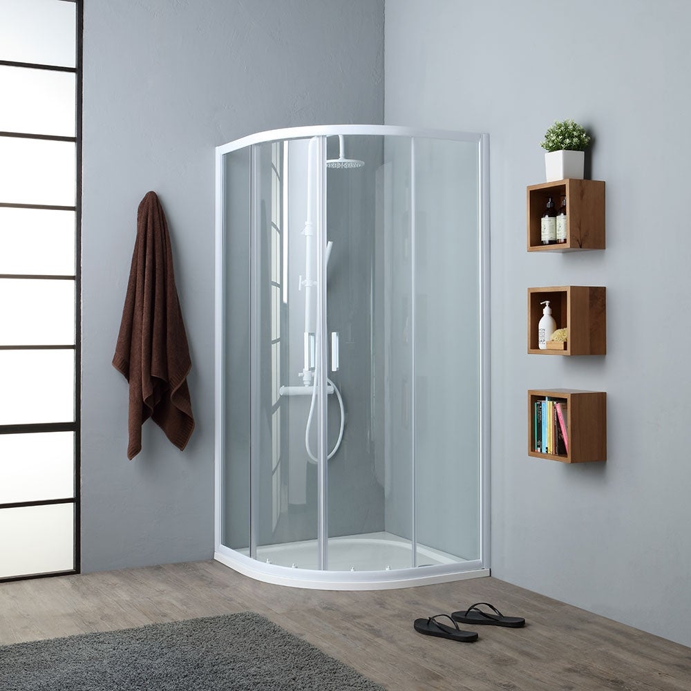Cabina de ducha semicircular transparente 90x90 cm | Venere | Leroy Merlin