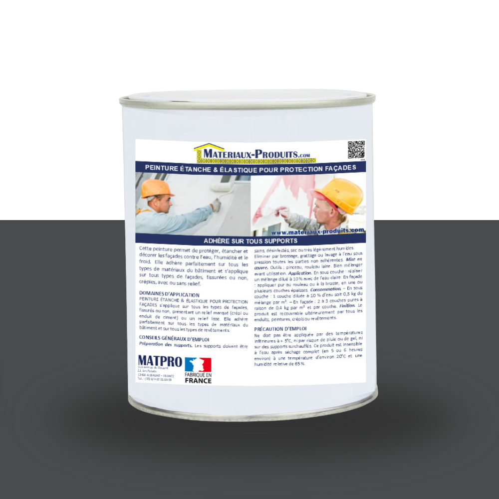 Peinture étanche & élastique pour protection façade Seau de 6 Kg Gris ...