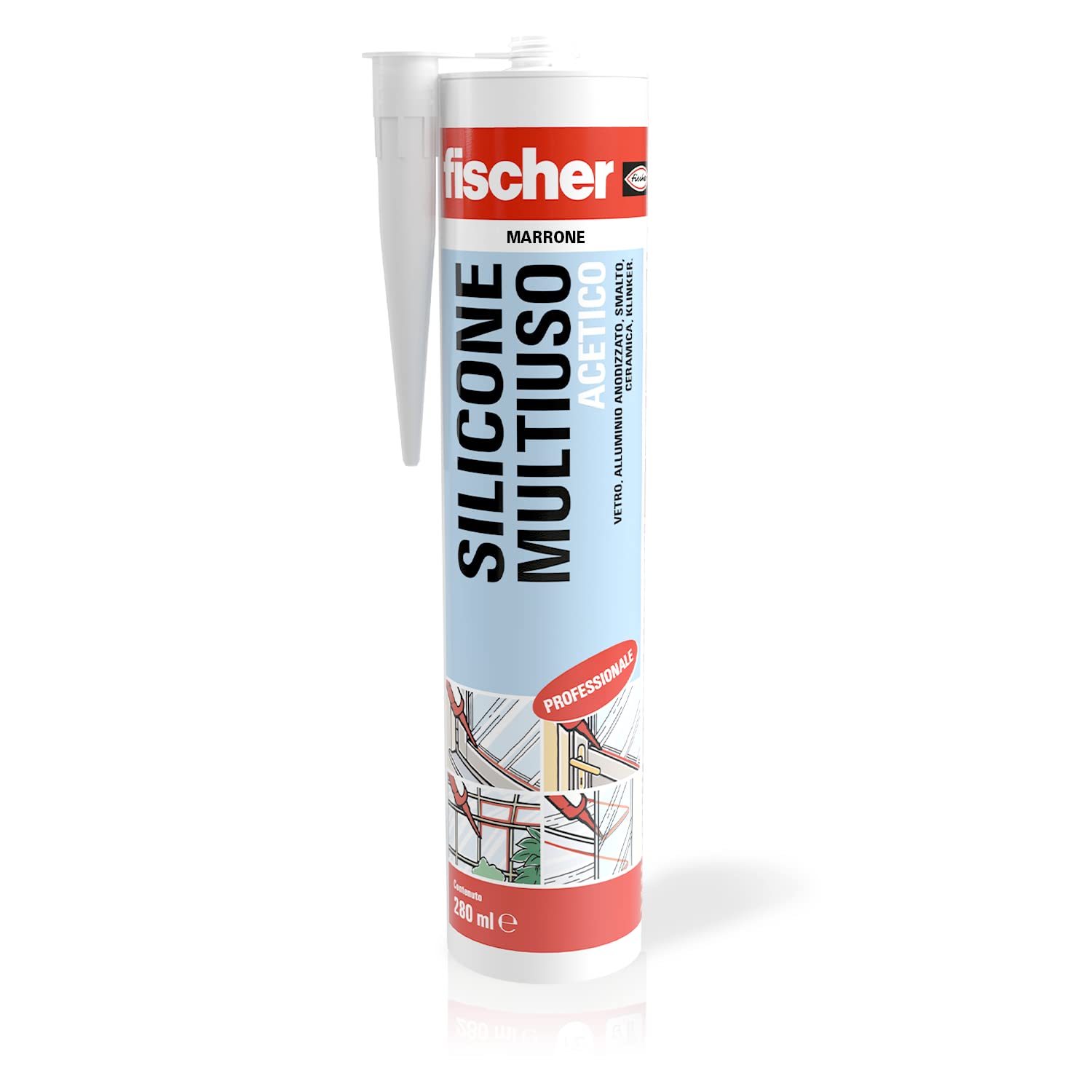 Silicone acetico antimuffa SAM 280 MA - Marrone | Leroy Merlin