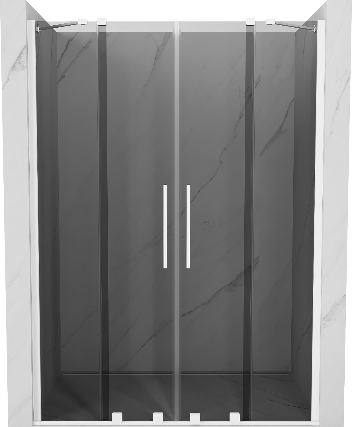 Porte de douche coulissante Mexen Velar Duo 140 cm, graphite, blanc ...