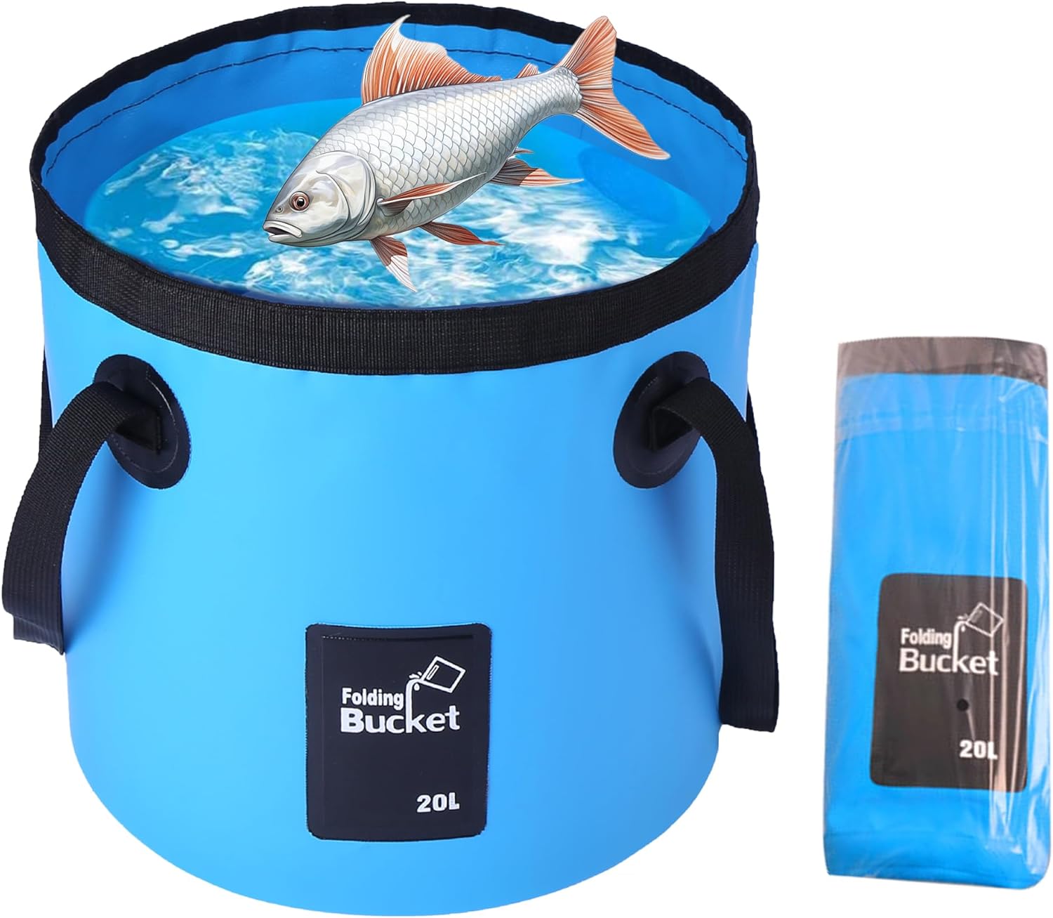 Seau pliable léger et portable de 20 L pour les voyages, l'extérieur ...