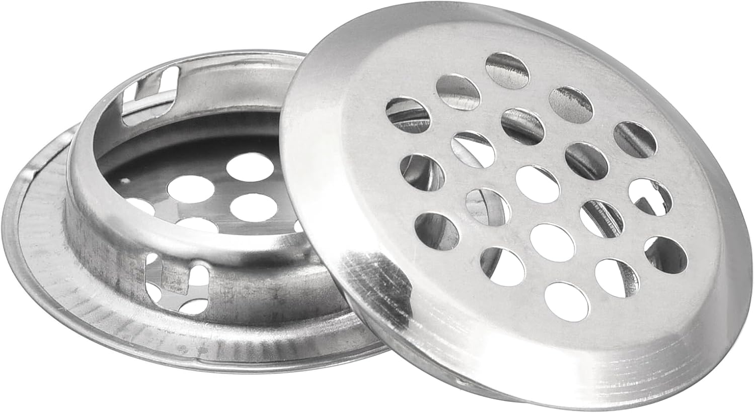 20 rejillas de ventilación plateadas, rejillas de cornisa redondas de ...