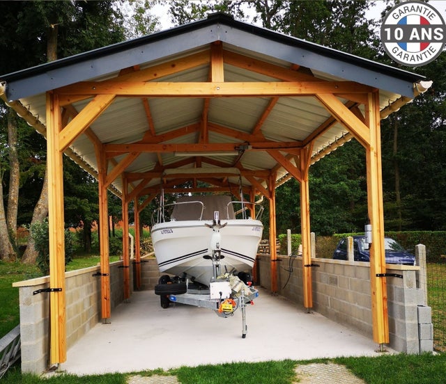 Carport bois 2 pans au meilleur prix | Leroy Merlin