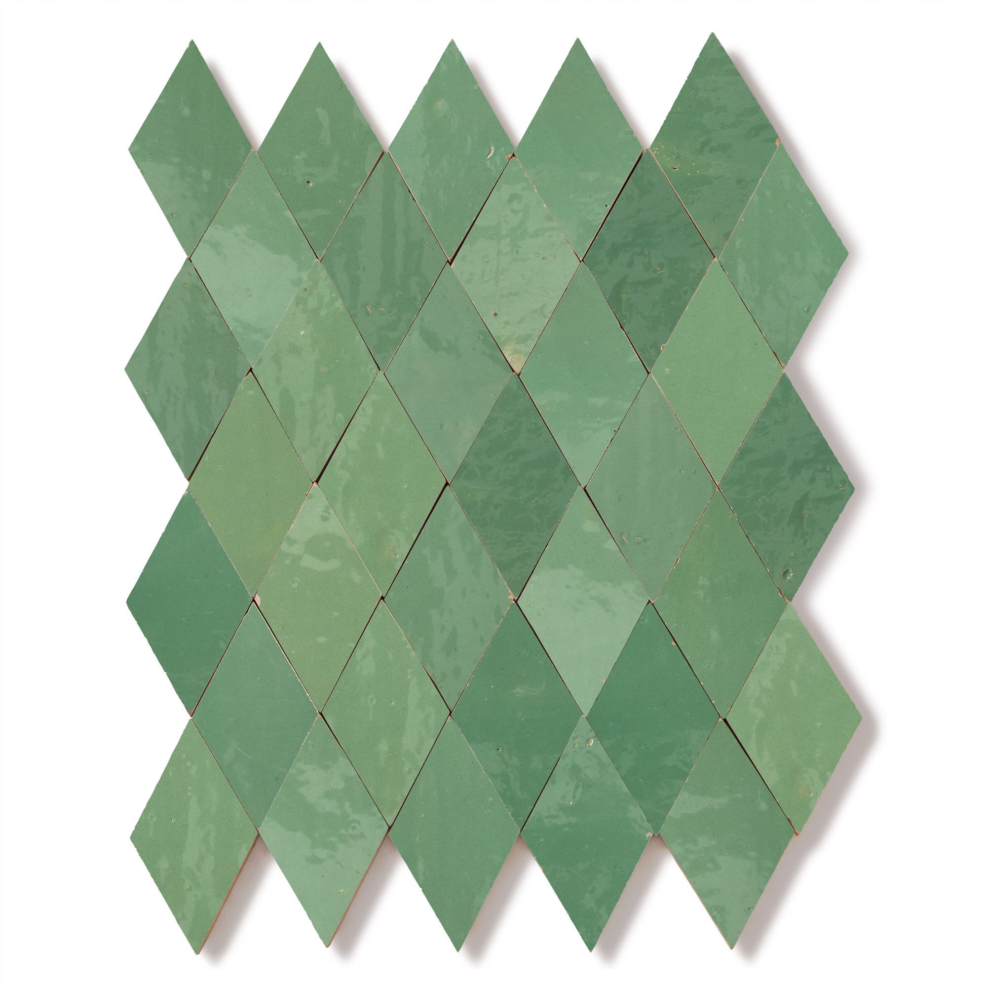 Zellige Marocain Artisanal Véritable - Vert Amande Losange 5,5x10 cm ...