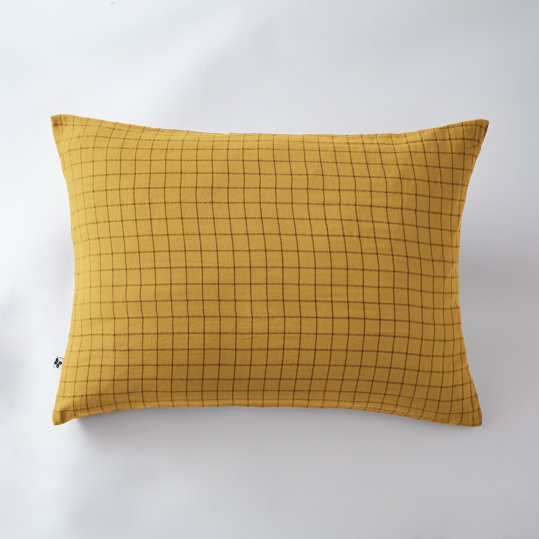 Taie d'oreiller gaze de coton tissée 50 x 70 cm gaïa mix Jaune safran ...