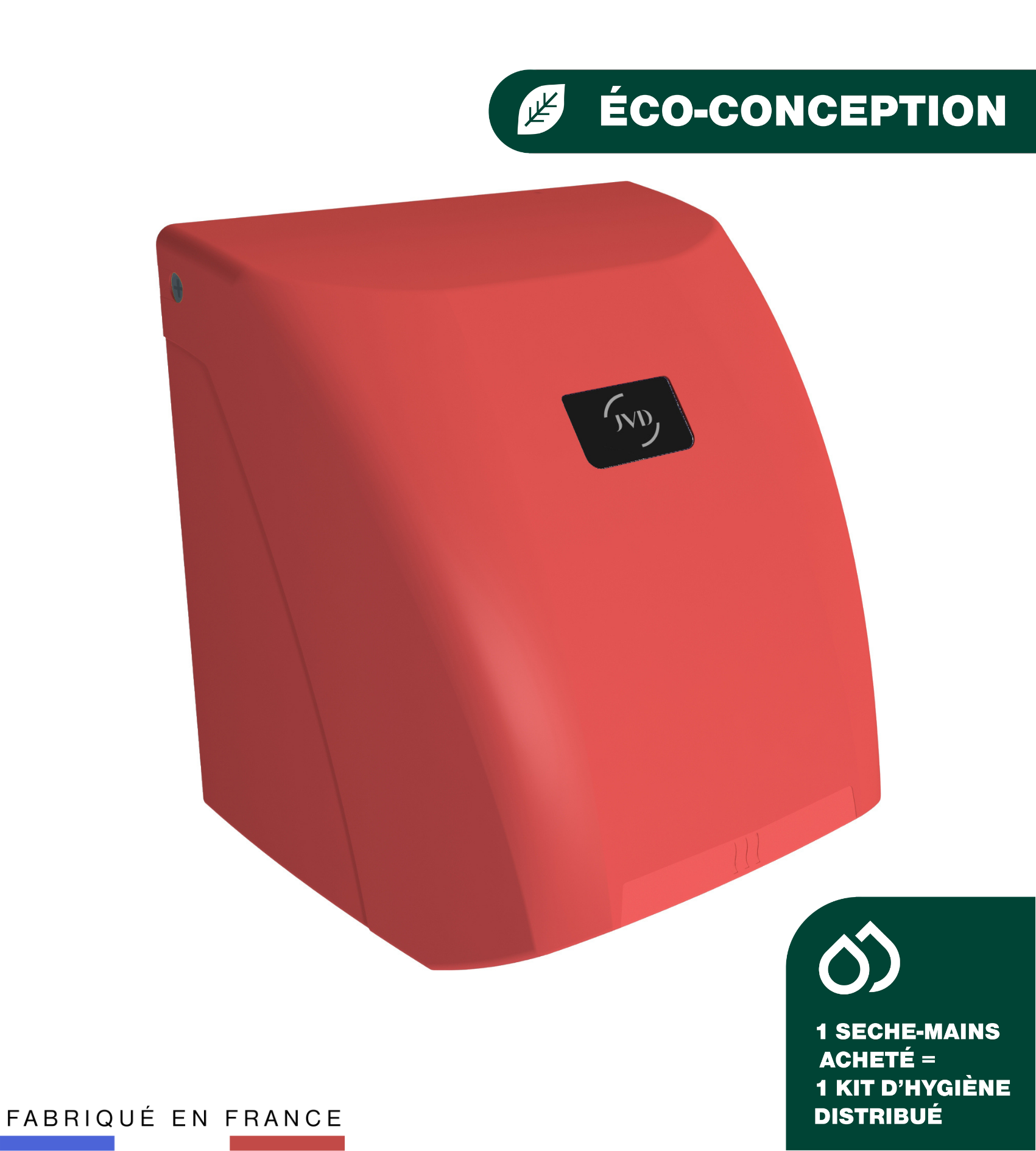 JVD - Sèche-Mains Zephyr rouge - Matériel professionnel | Leroy Merlin