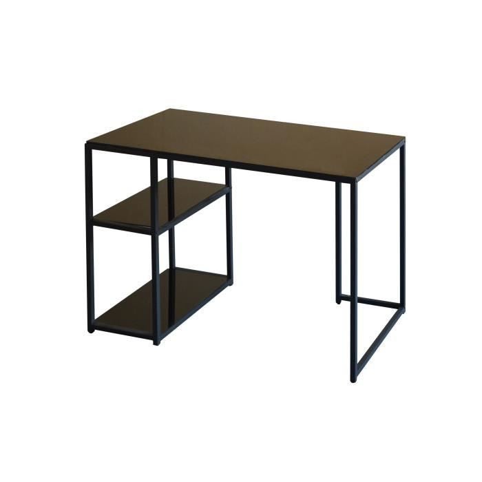 Bureau en metal - Noir - L 110 x P 55 x H 75 cm - CORY | Leroy Merlin