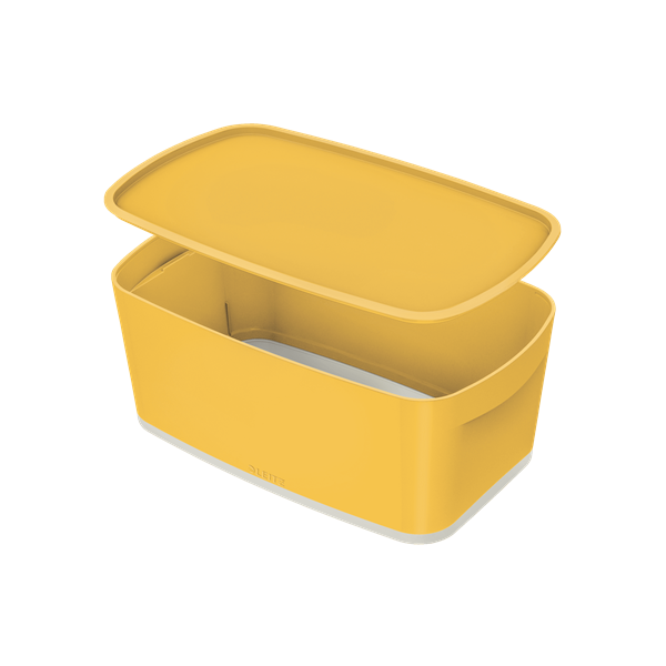 Petit bac de rangement avec couvercle 5 litres My Box Cosy - Jaune ...