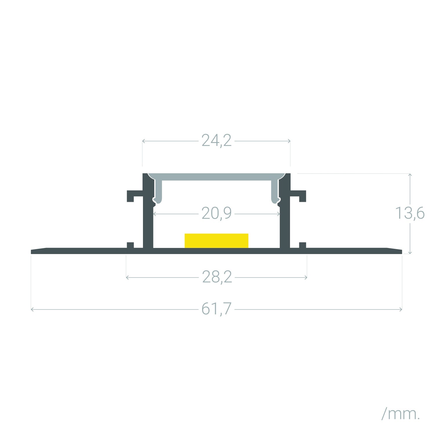 Ledkia Perfil Aluminio Integrado en Escayola/Pladur para Tira LED hasta ...