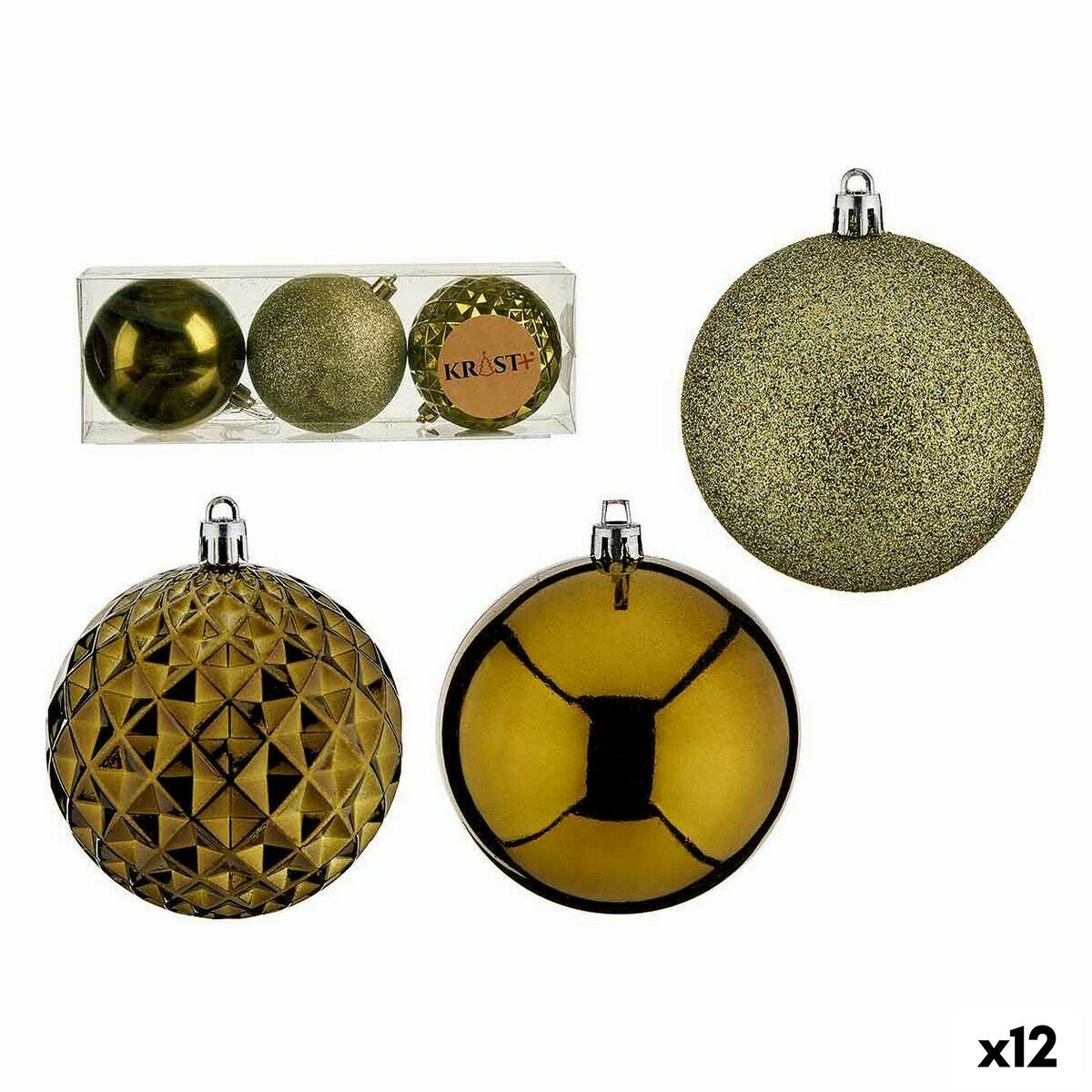 Lot de boules de Noël Vert PVC Ø 8 cm (12 Unités) | Leroy Merlin