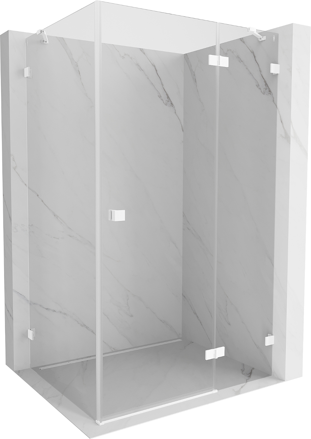 Mexen Lunar cabine de douche pivotante droite 95 x 90 cm, transparent, blanc - 834-095-090-20-00 ...