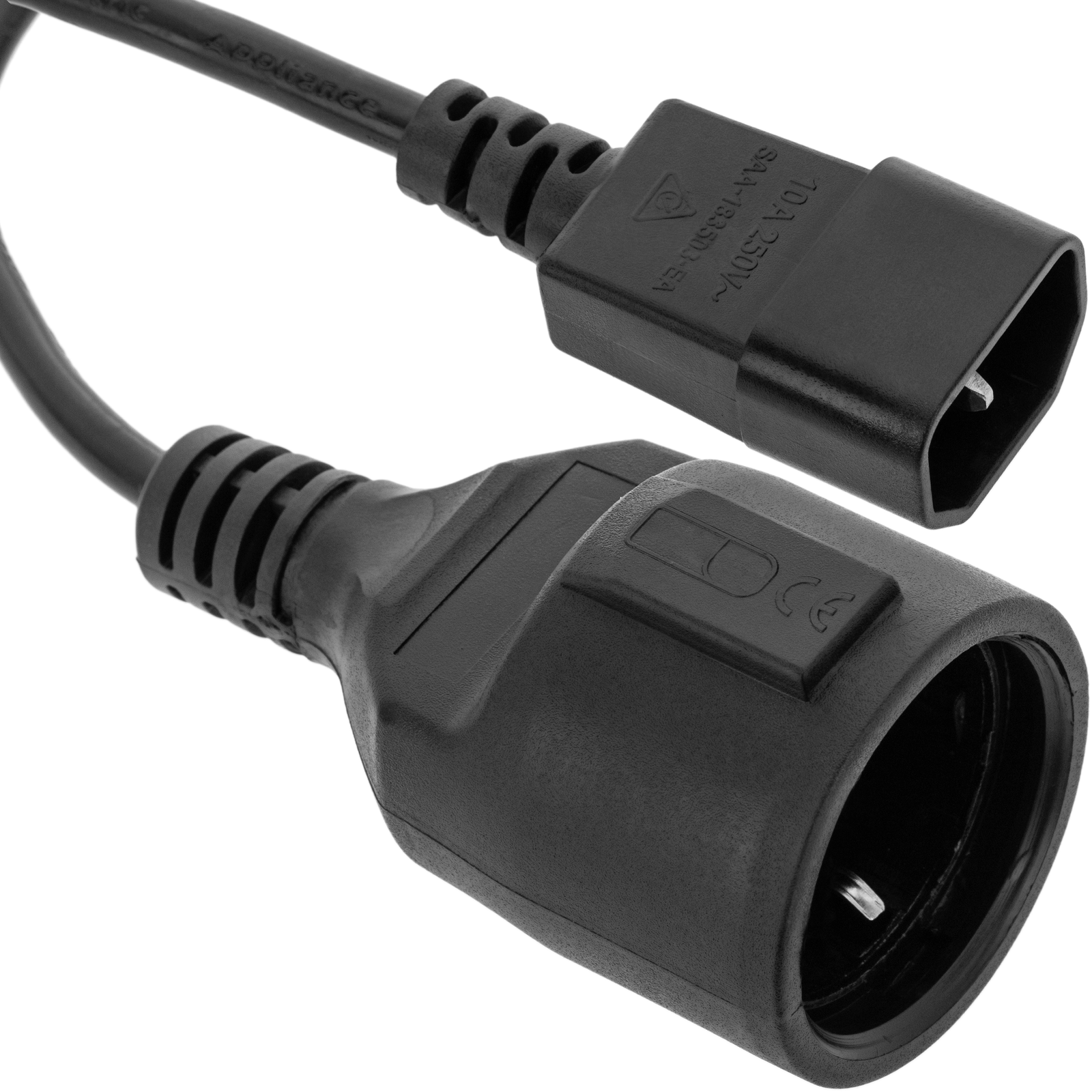 Câble d'alimentation adaptateur convertisseur Schuko femelle vers C14 ...