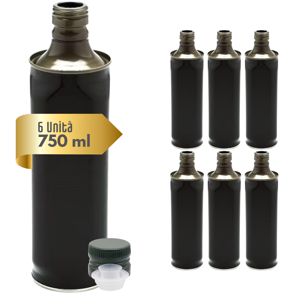 Acquaverde | 6 Bottiglie in Latta per Olio di Oliva, Contenitore ...