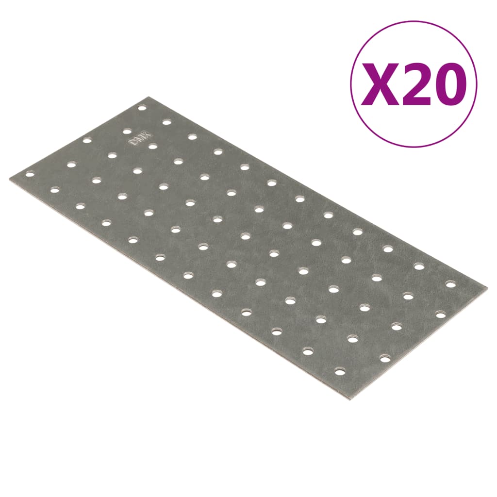 Placas perforadas 20 unidades 2 mm 240x100 mm acero galvanizado vidaXL ...