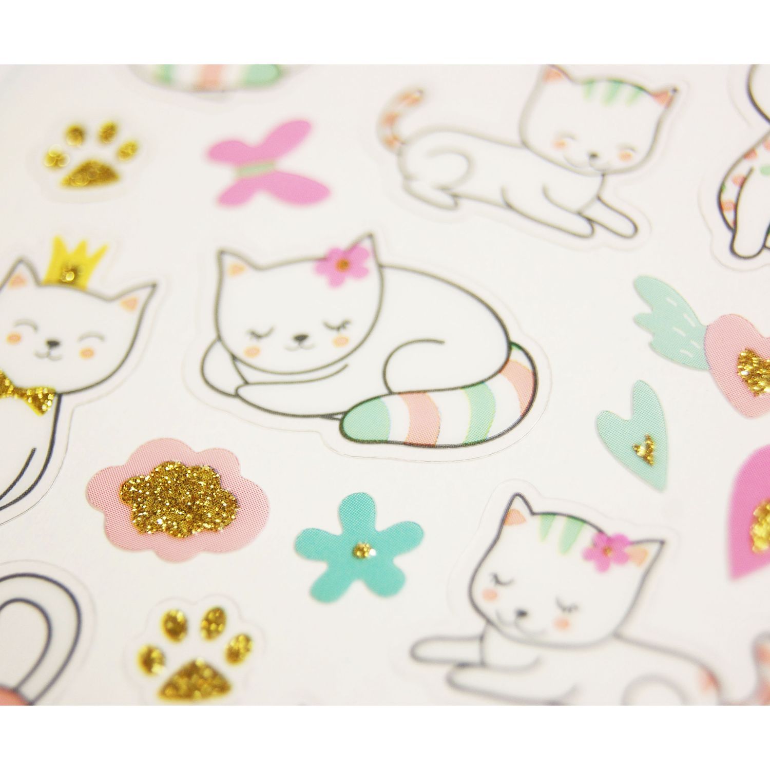 Autocollants - Chats - Paillettes - 1,8 cm - Global Gift | Leroy Merlin