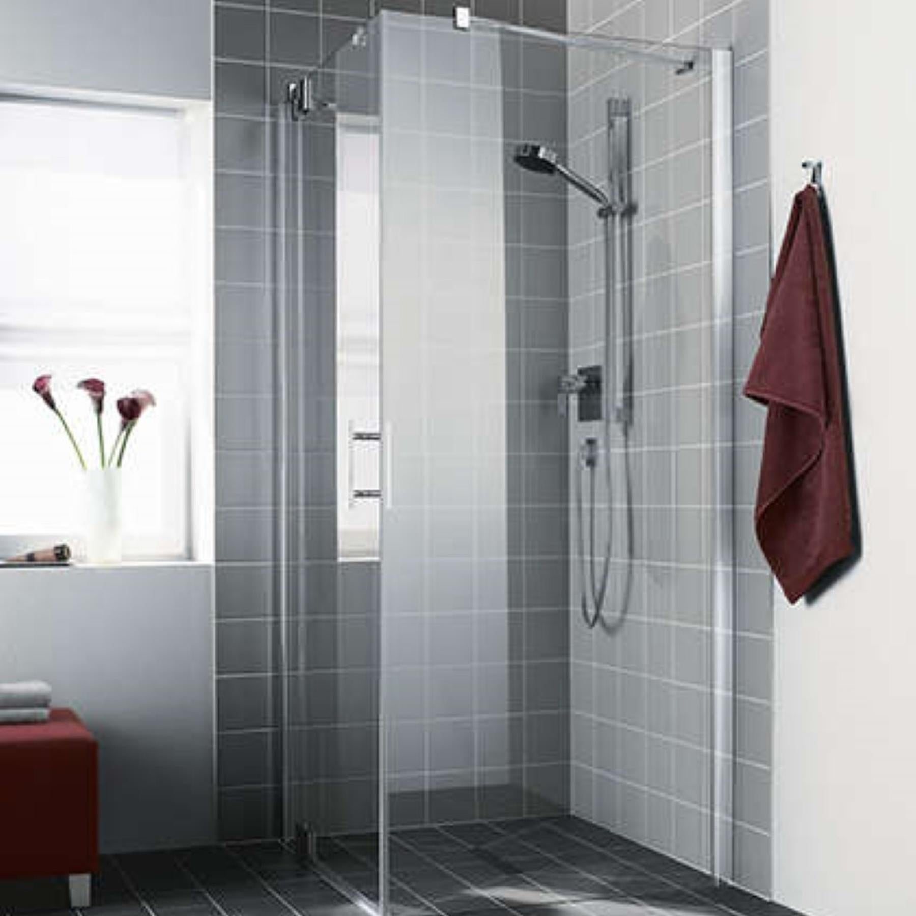 Ancho de pared de ducha fija 75cm altura 200 cm perfil plata pulido ...