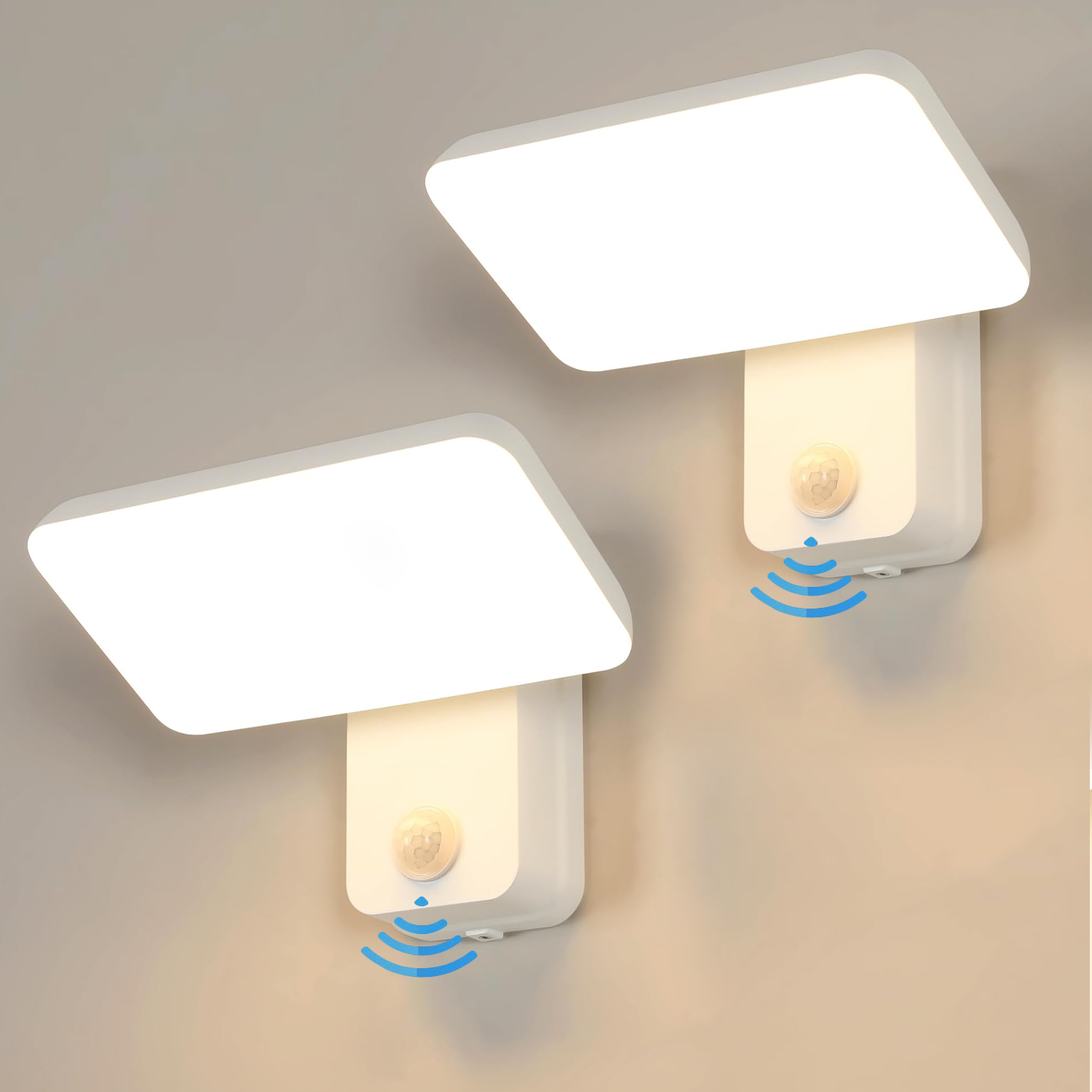 Paquete de 2 luces LED de pared para interior y exterior con sensor de ...
