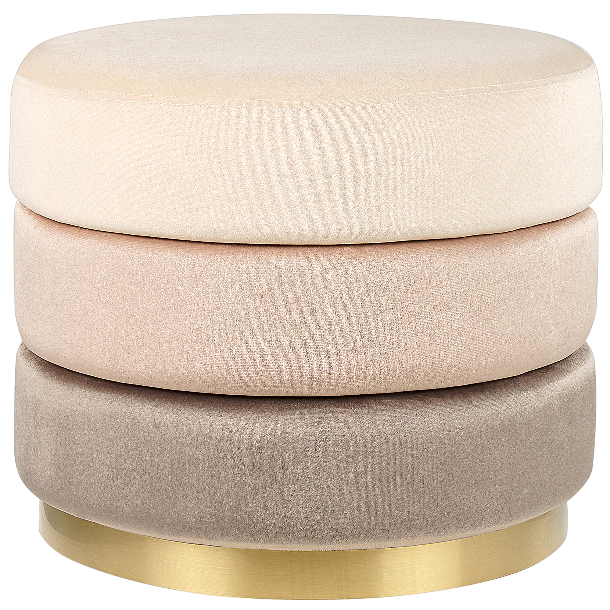 Pouf en velours beige LOUIN | Leroy Merlin