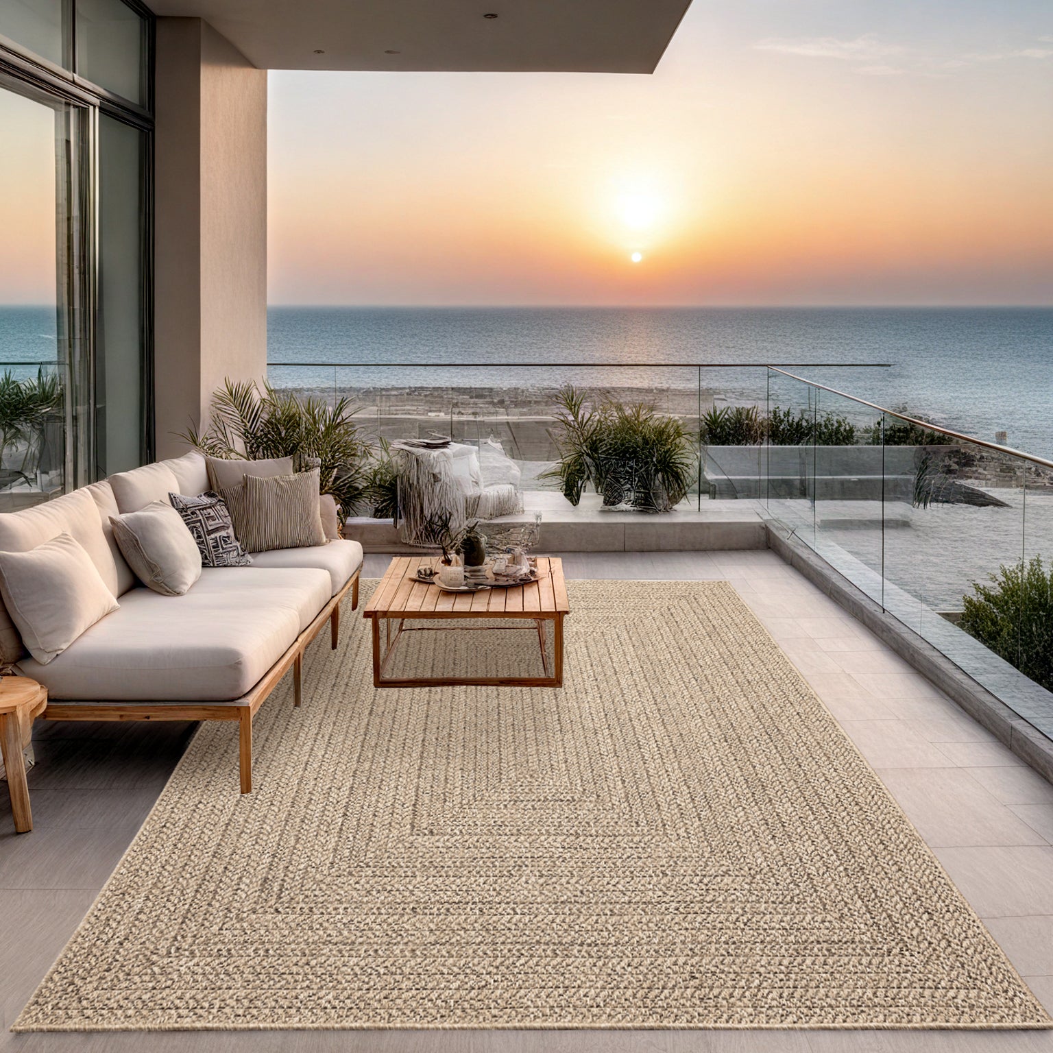 Tapis Kansas jute extérieur terrasse moderne, Nature, 60x180 cm | Leroy ...