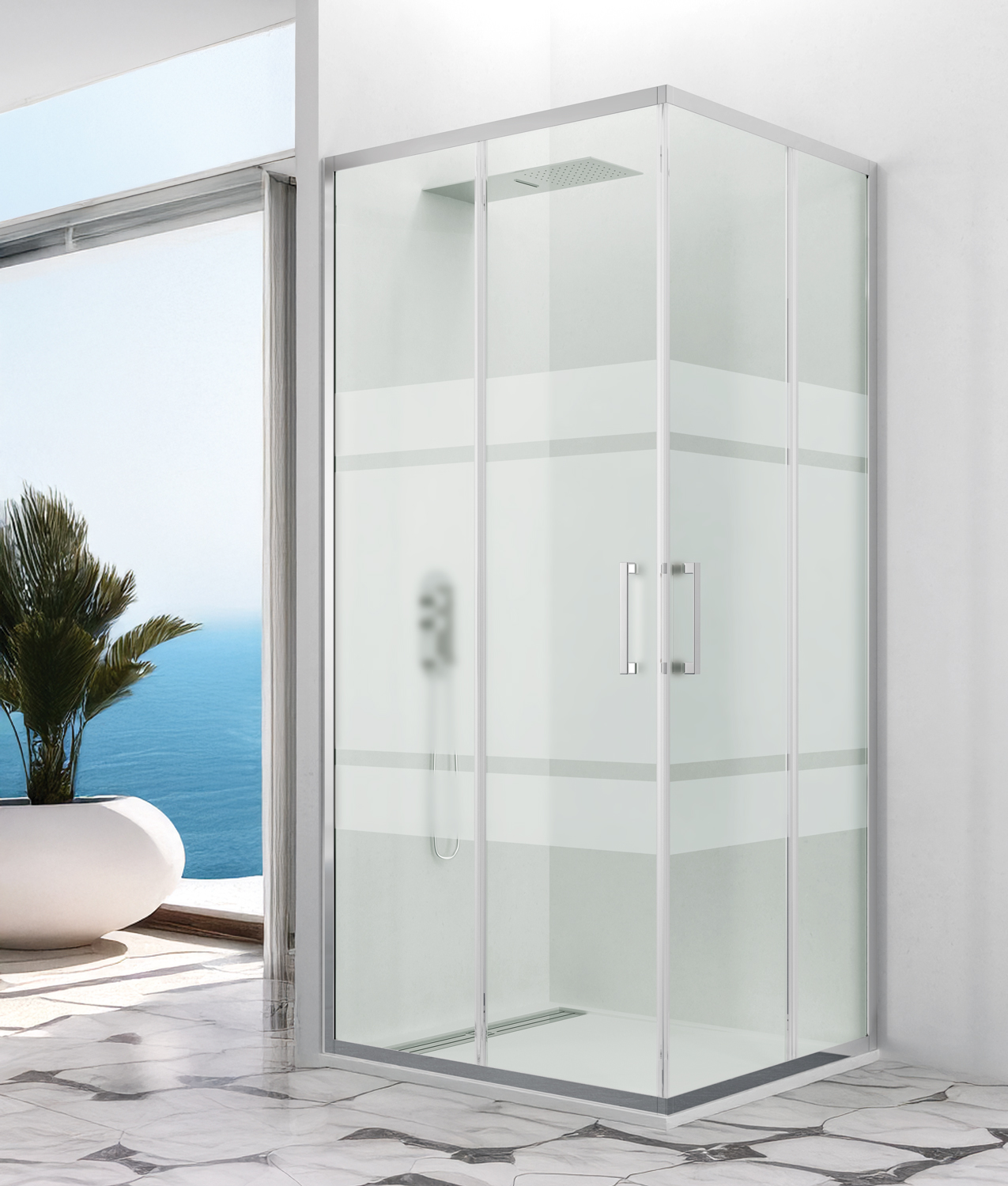 BOX DOCCIA AD ANGOLO. FRONTALE: 67-70 cm + LATERALE: 67-70 cm MODELLO ...