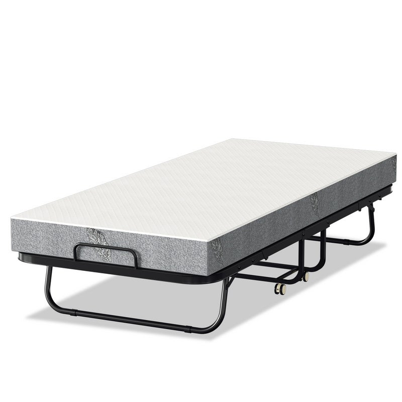 Lit Pliant lit d'appoint invité - Pliant avec 4 Roulettes Universelles ...
