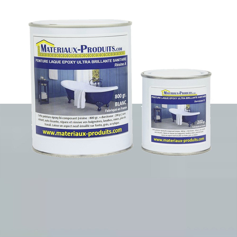 Peinture laque époxy salle de bain Kit de 5 Kg Gris Clair RAL 7035 ...