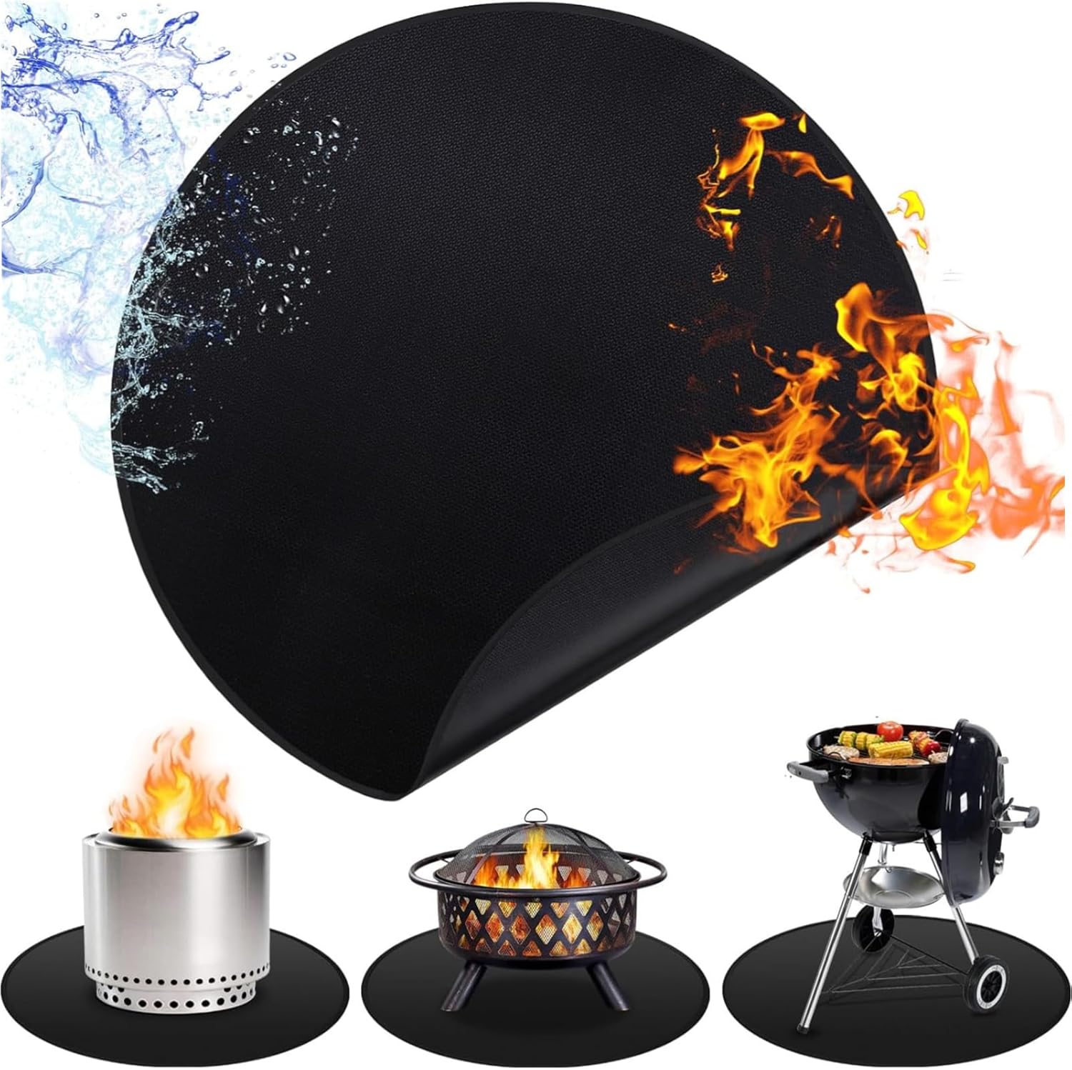 Tapis de barbecue pour barbecue extérieur, tapis ignifuge double face ...